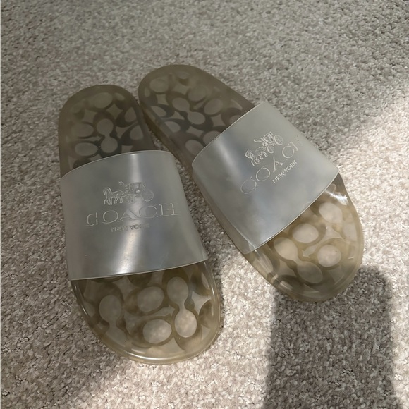 Coach | Shoes | Coach Clear Patterned Slides | Poshmark
